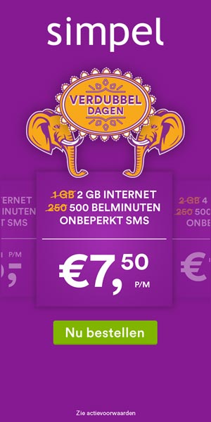 Simpel Sim only | Gratis bellen en sms’en + 1 Gb voor €10.-